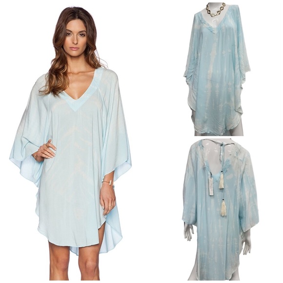 Gypsy 05 | Swim | Nwt Gypsy 5 Deep V Caftan In Spa Blue Sand | Poshmark